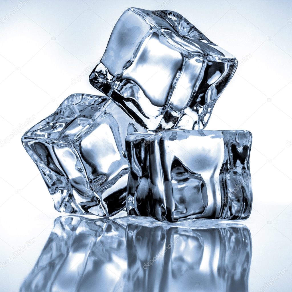 Ice cubes on blue background Stock Photo by ©natika 37373633