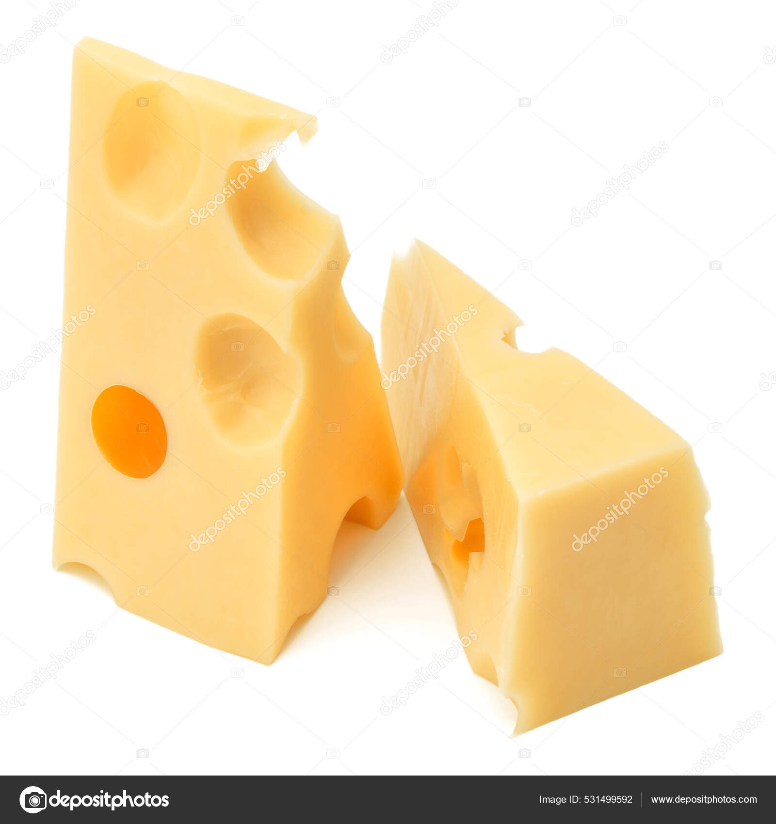Cubes Cheese Cheese Block Isolated White Background Cutout Stock Photo ...