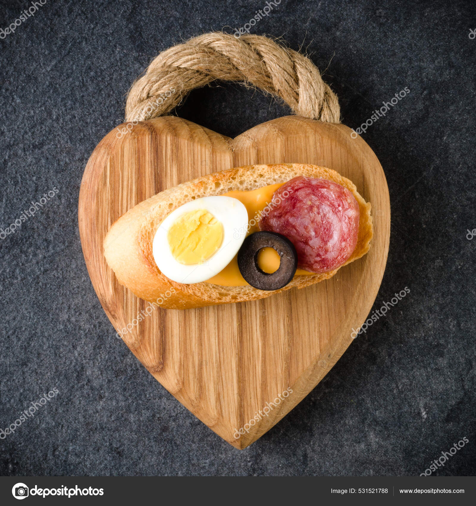 Open Faced Sandwich Canape Crostini Wooden Serving Board Dark Stone ...