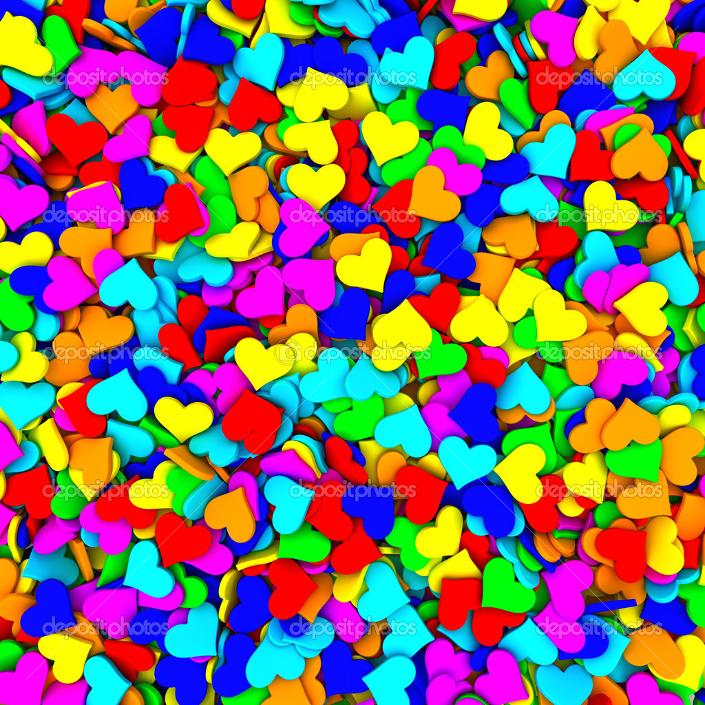fondo compuesto de muchos corazones de colores — Fotos de Stock ...