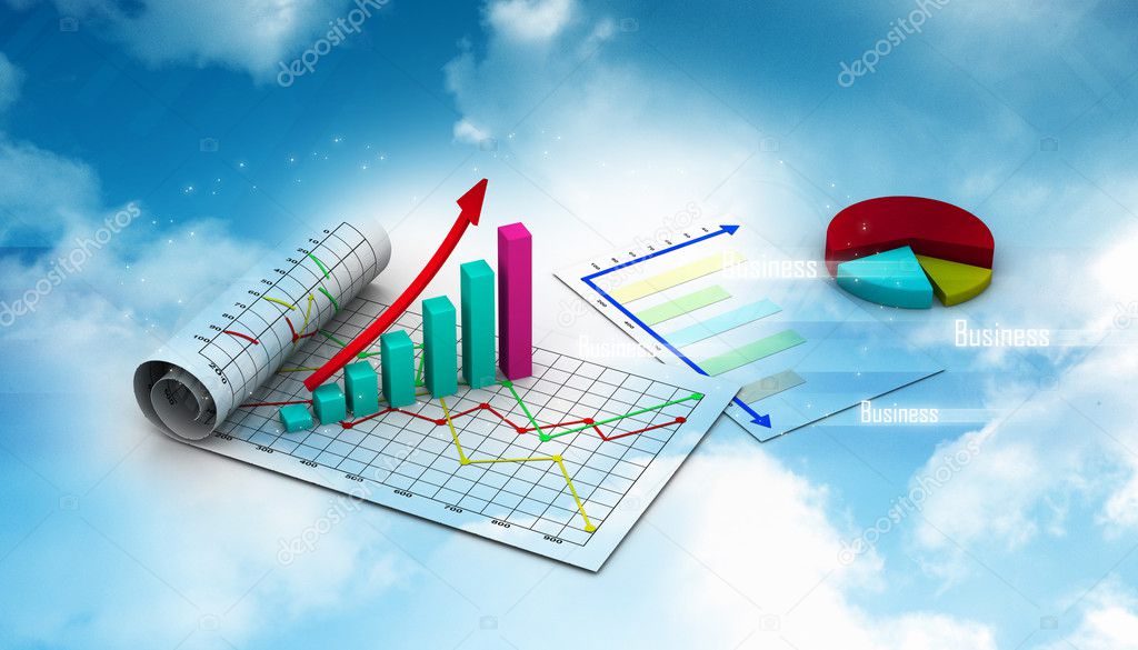 Business graph with chart in abstract background — Stock Photo ...