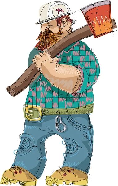 Logger with ax - cartoon — Stock Vector © iralu1 #31957495