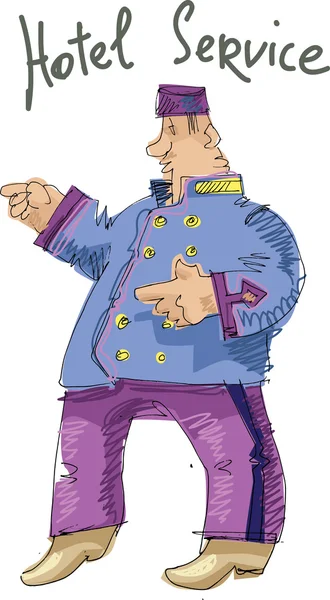 Hotel service - porter - cartoon — Stock Vector © iralu1 #31957639