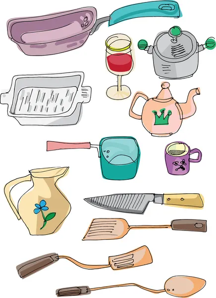 Cartoon tableware set Stock Vector Image by ©sararoom #143335145