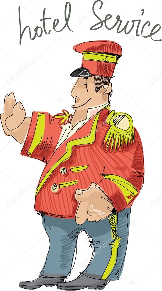 Hotel service - porter - cartoon Stock Illustration by ©iralu1 #31957655