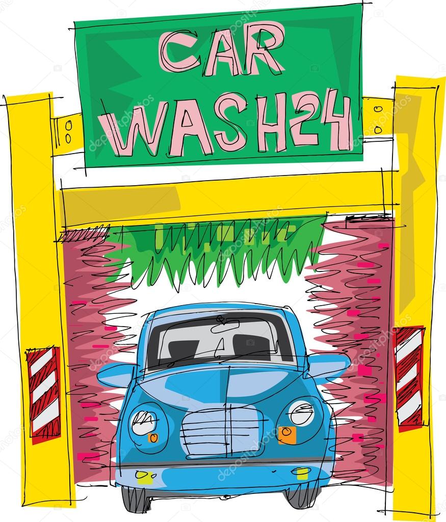 Estación automática de lavado de coches - dibujos animados Vector de ...