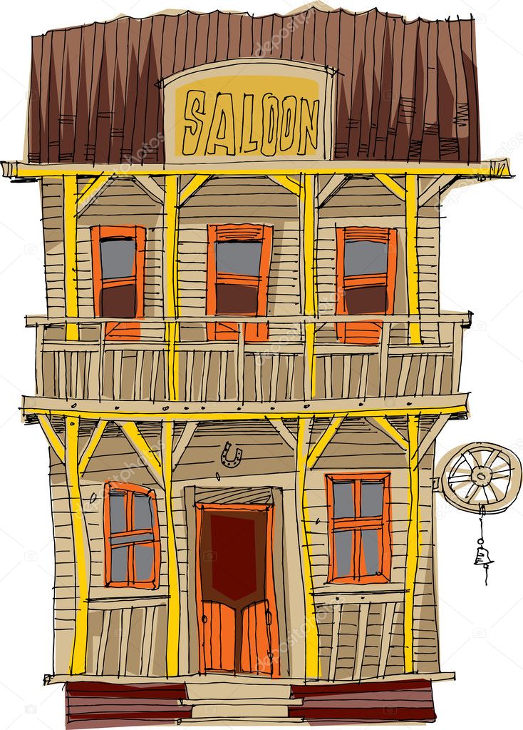 Old Western Saloon Cartoon