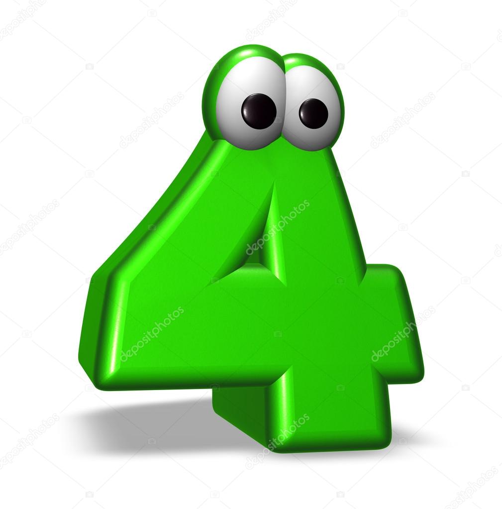 Imágenes: animadas del numero cuatro | número cuatro de la historieta — Foto de stock © drizzd ...