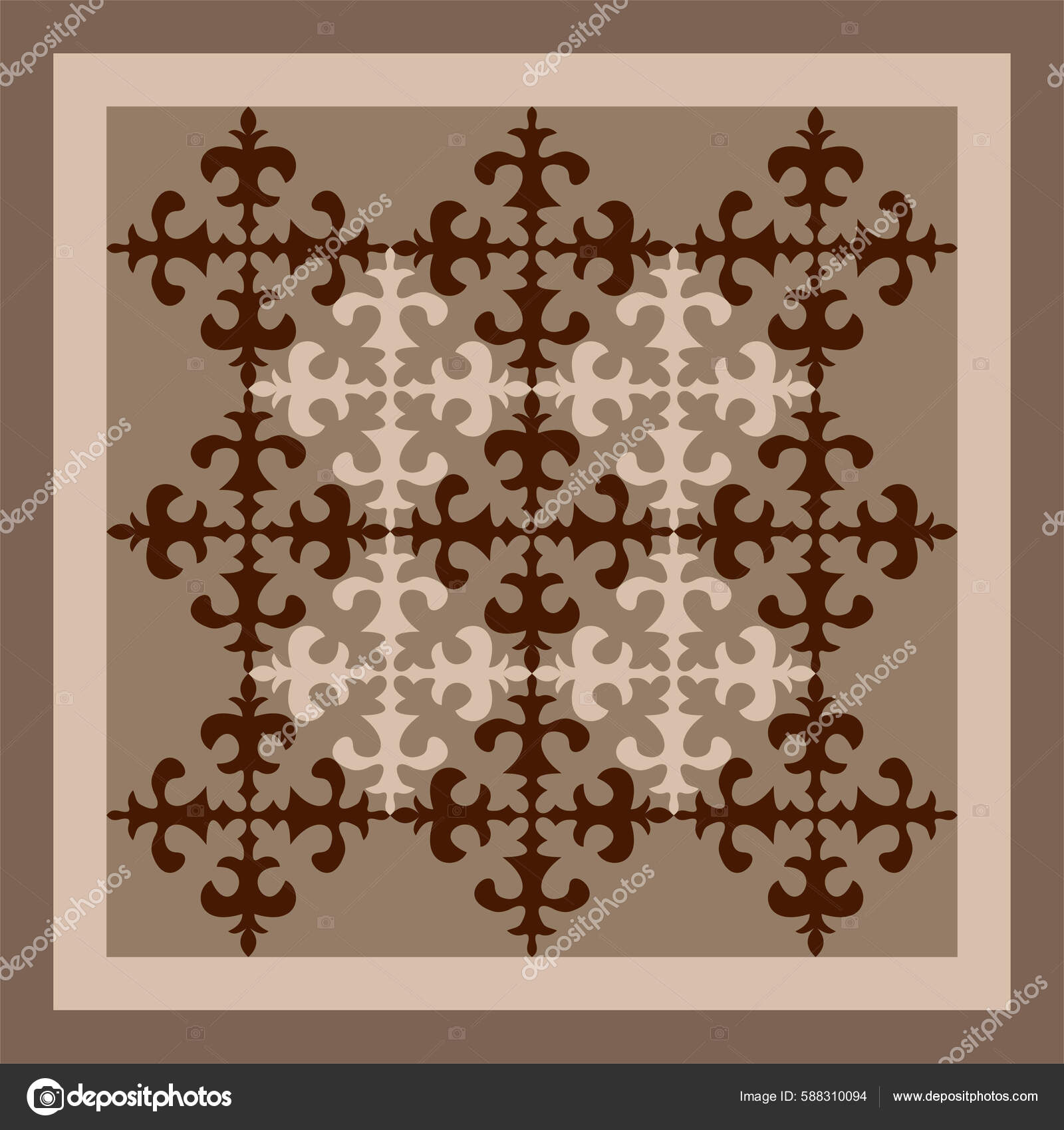 Asian Kazakh Nomadic Tribes Background Ethnic Patterns Stock Vector ...