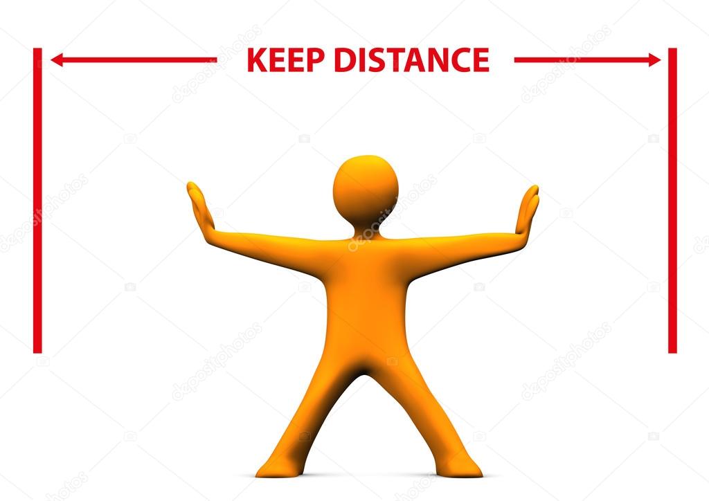 Picture: cartoon distance | Cartoon man Keep Distance — Stock Photo ...