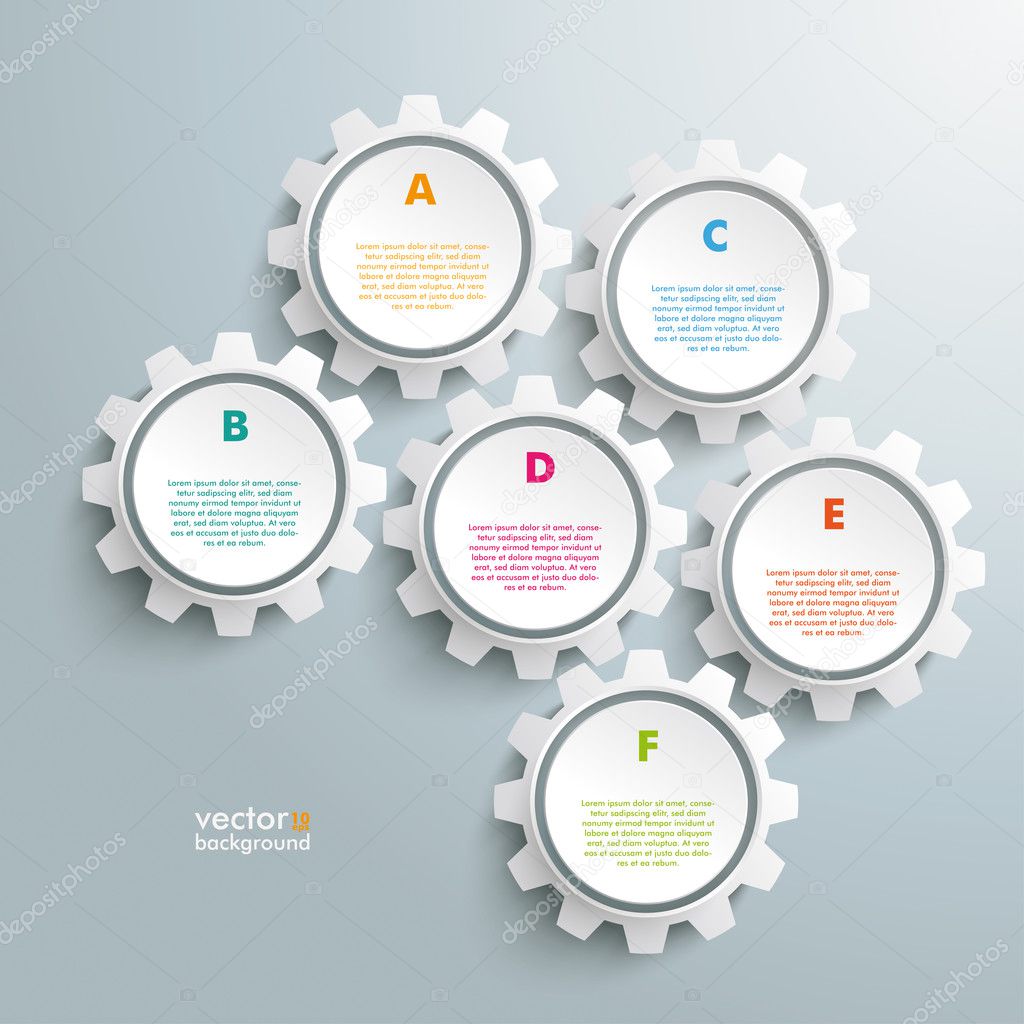 Six White Gears Stock Vector by ©limbi007 33283551