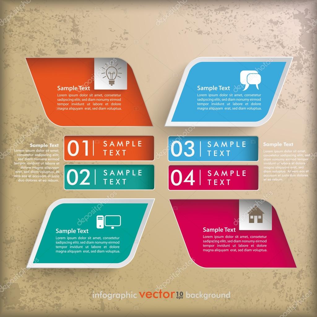 4 Colored Rectangles Infographic 2 Holes Stock Vector Image by ...