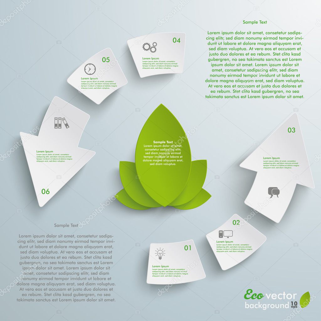 Eco Cycle Infographic Arrows 6 Pieces Stock Vector Image by ©limbi007 ...