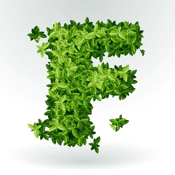 Letter e green | Letter E, green leaves summer vector alphabet. — Stock ...