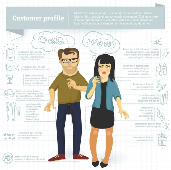 Customer profile infographic vector template. Stock Vector Image by ...