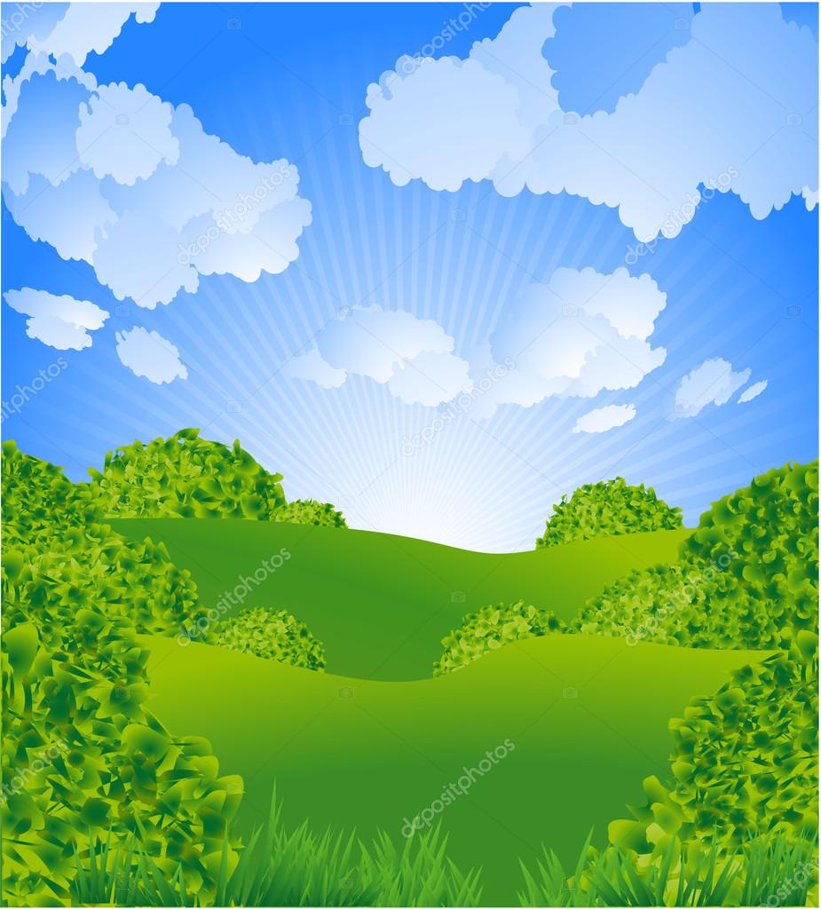 Green landscape. Stock Vector by ©mustahtar 45174631