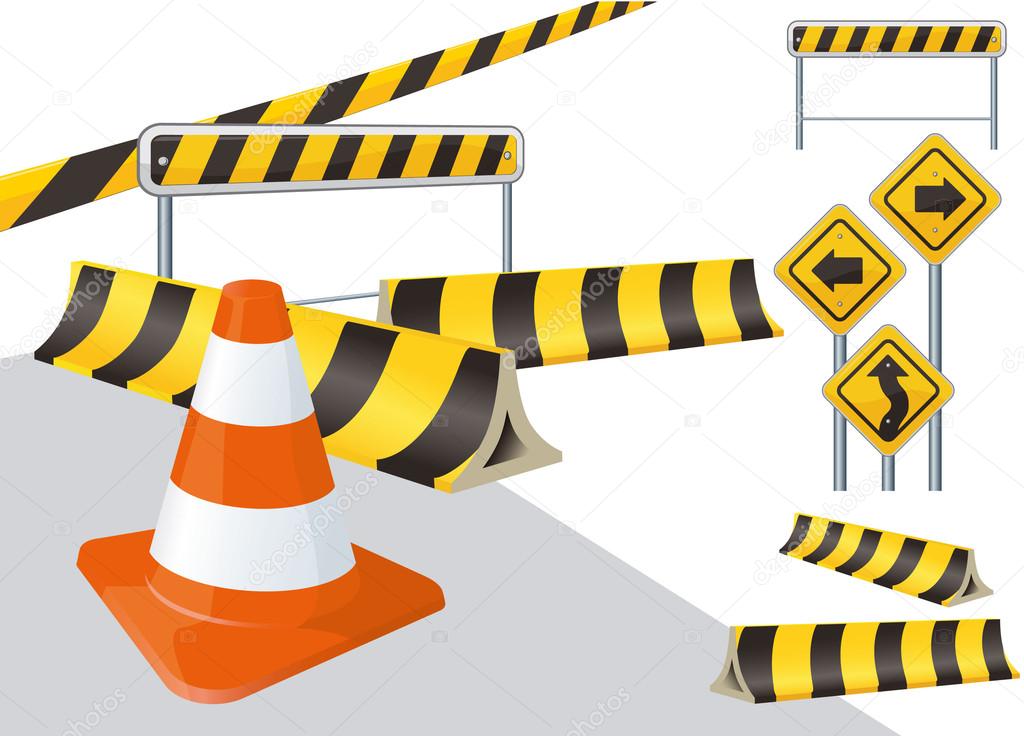 Señales de tráfico construcción vector — Archivo Imágenes Vectoriales ...