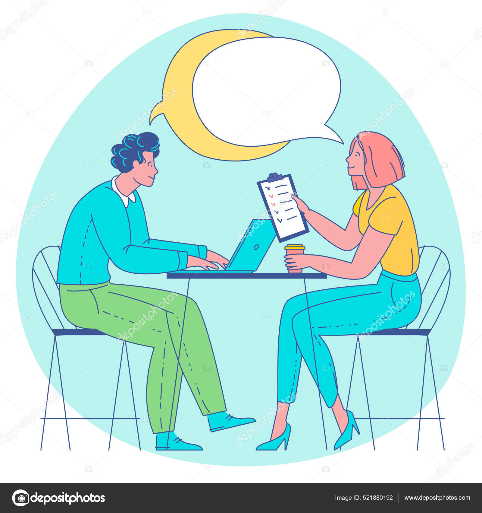 People thinking the same idea concept Stock Vector by ©mustahtar 521880192