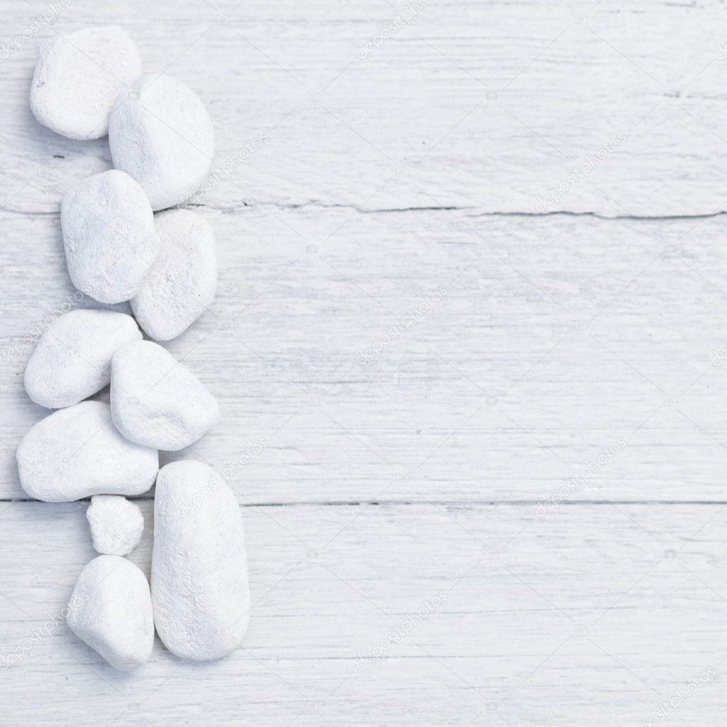 Border of natural white pebbles Stock Photo by ©Farina6000 32467267