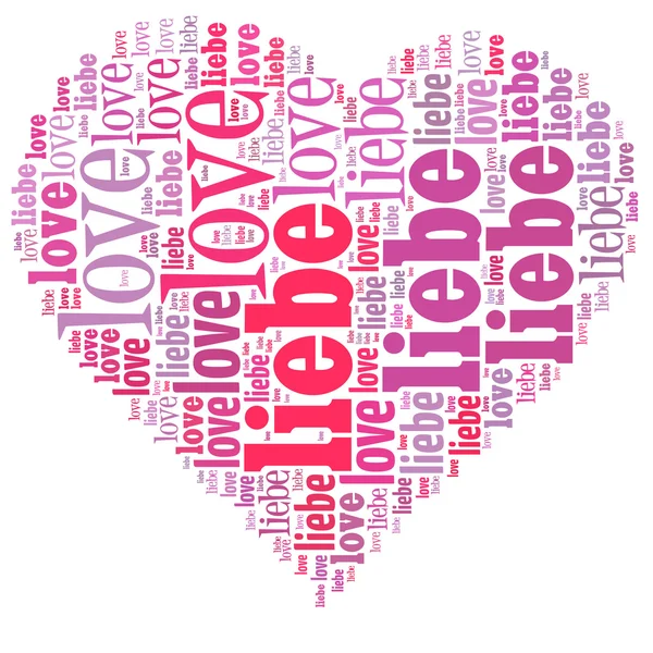 Word cloud in a heart shape filled with love - Stock Image - Everypixel
