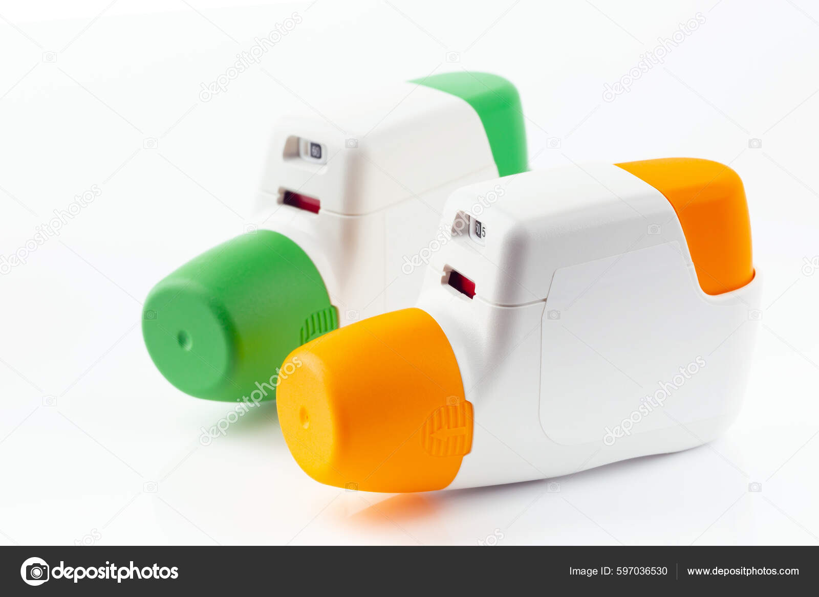 Two Metered Dose Inhaler Isolated White Background — Foto de stock ...