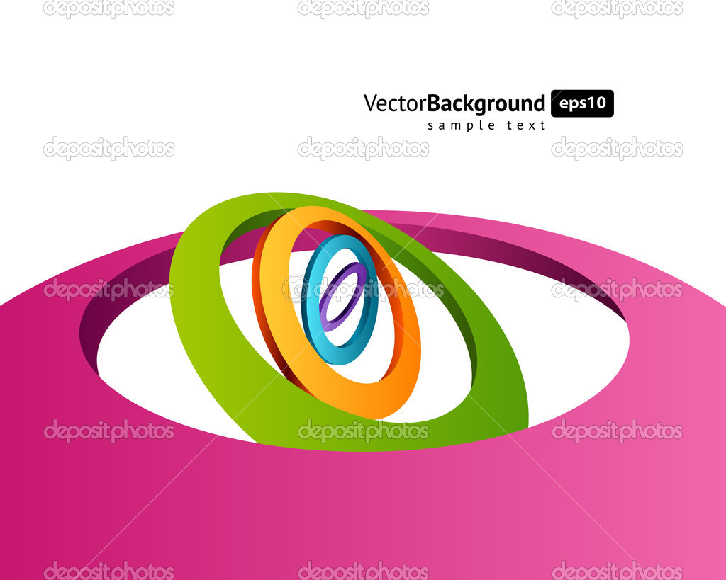 Abstract 3d circles in perspective vector background. Eps 10 Stock ...