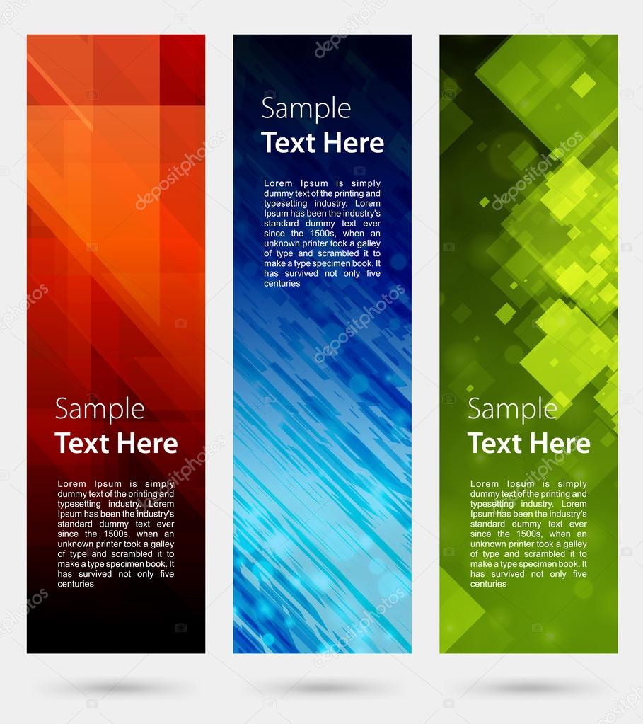 Abstract trendy vector banner vertical set eps 10 Stock Vector Image by ...