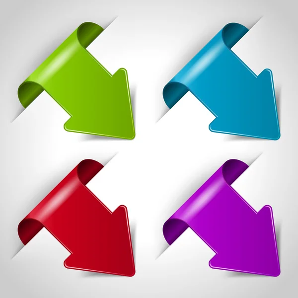 Vector arrow stickers set. Transparent shadow easy replace background ...