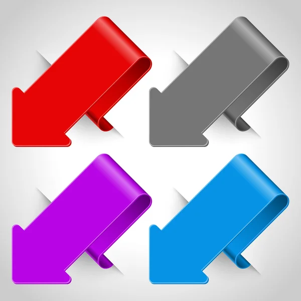 Vector arrow stickers set. Transparent shadow easy replace background ...