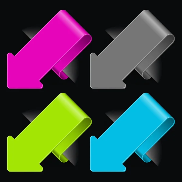 Vector arrow stickers set. Transparent shadow easy replace background ...