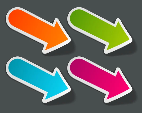 Vector arrow stickers set. Transparent shadow easy replace background ...