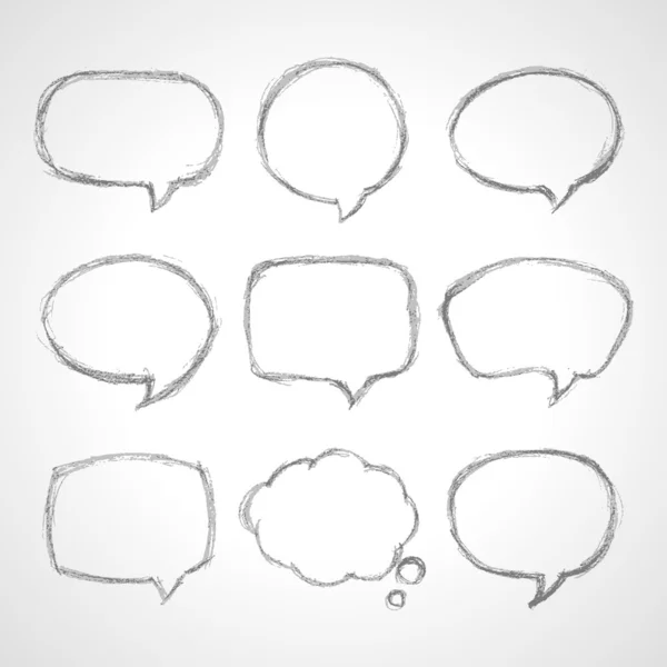 Hand draw speech bubbles set vector illustration. Eps 10. Stock Vector ...