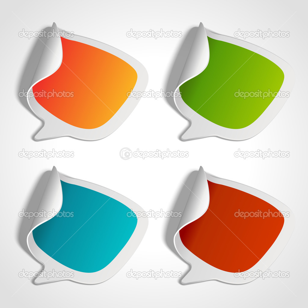 Vector stickers set. Transparent shadow easy replace background and ...