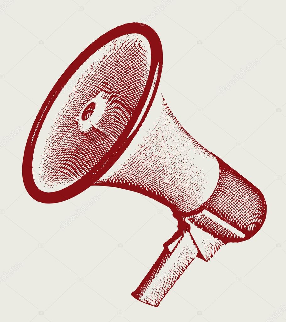 Vintage Megaphone Illustration