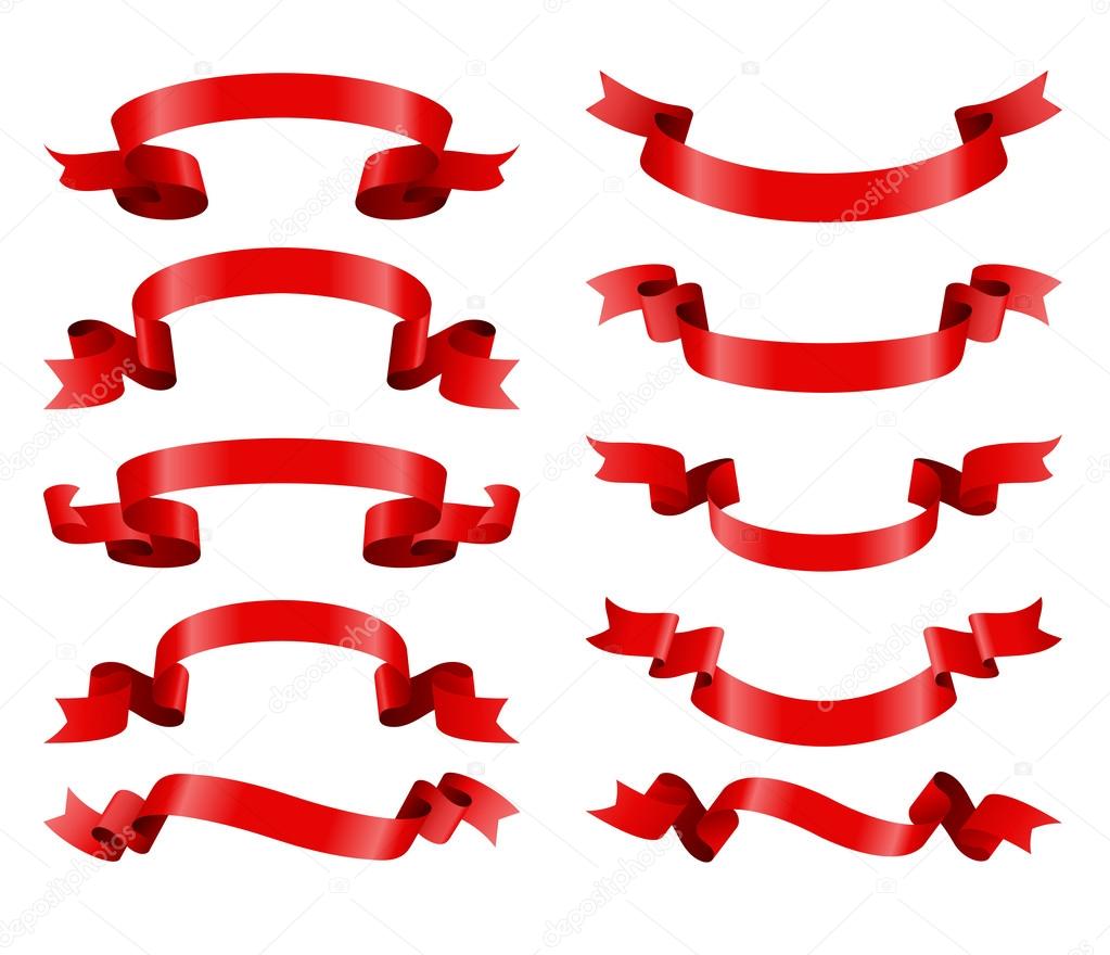 Red ribbon set Stock Vector Image by ©VikaSuh #25692539