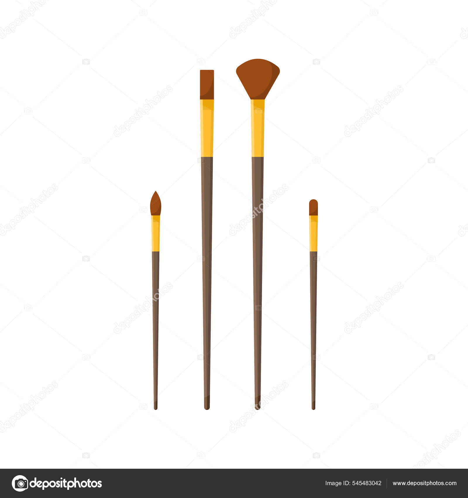 Collection visage brushes different shape for applying cosmetics ...