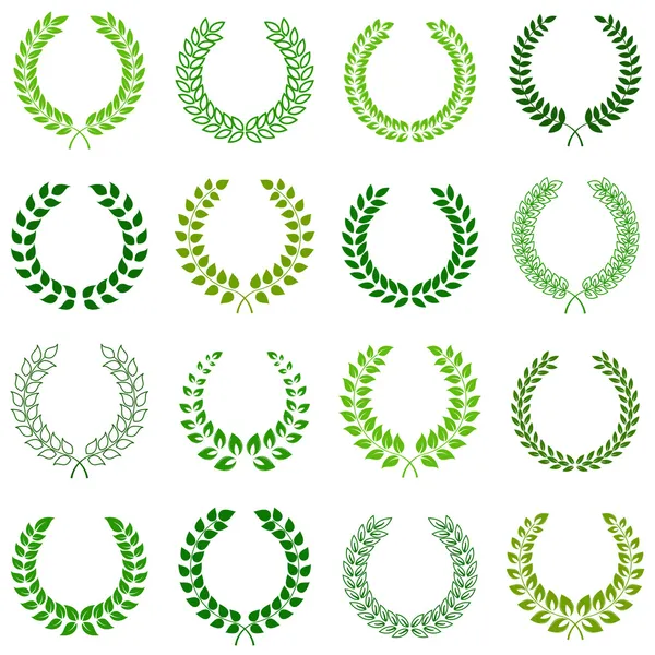 Set of green laurel wreaths for design — Stock Vector © oskoltsev #22455645