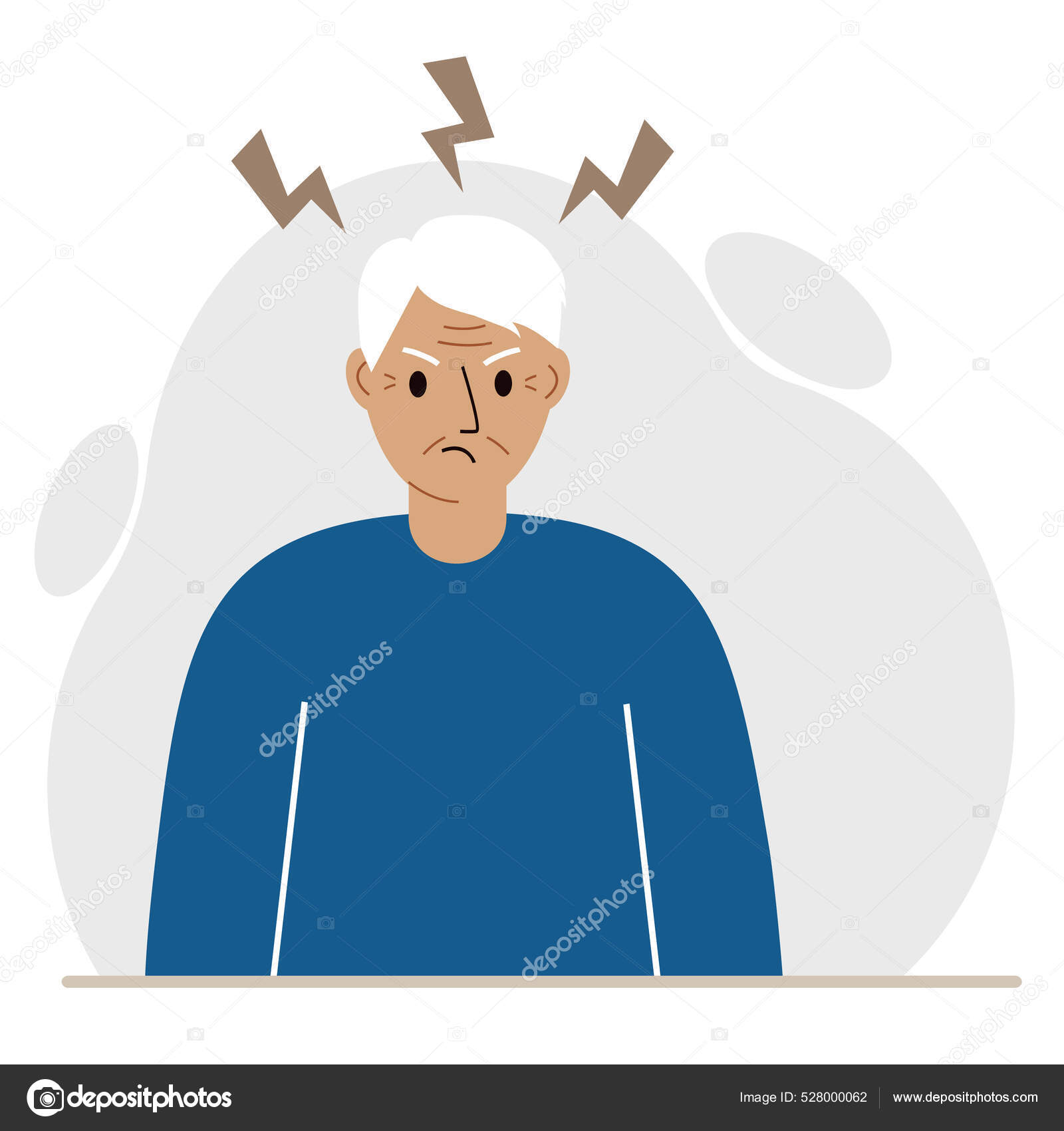 Abuelo Furioso Enojado Está Furioso Abuelo Enojado Con Una Expresión Vector Gráfico Vectorial