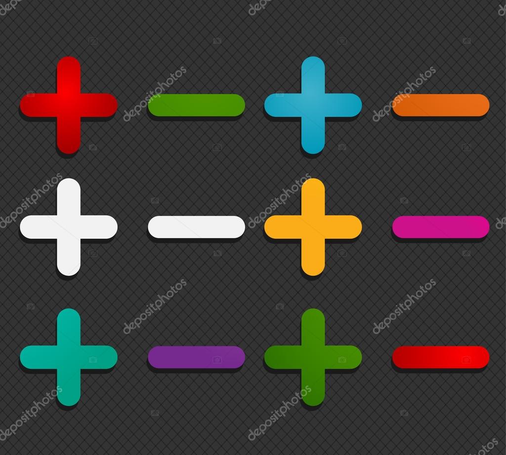 Colorful plus minus labels Stock Vector by ©burakowski 13977967