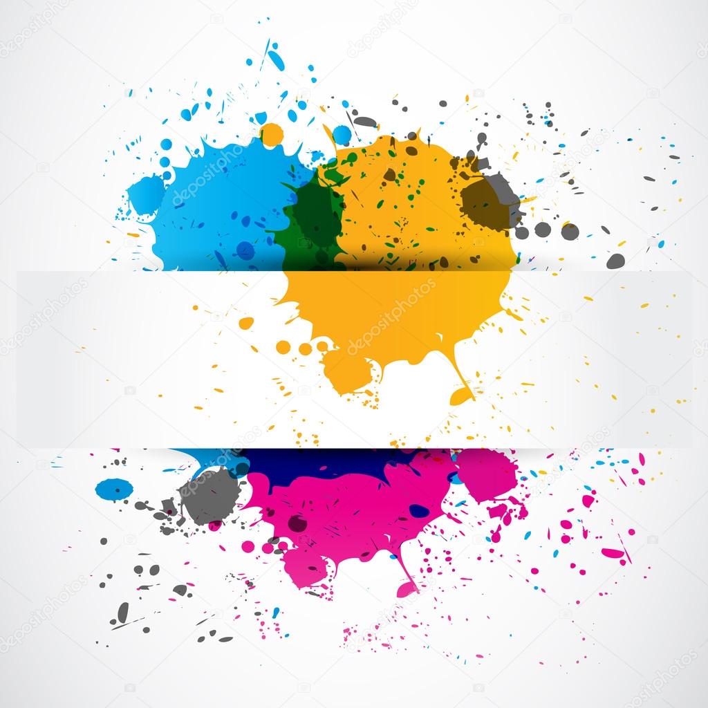 Colorful splash grunge paper banner — Stock Vector © burakowski #21128955