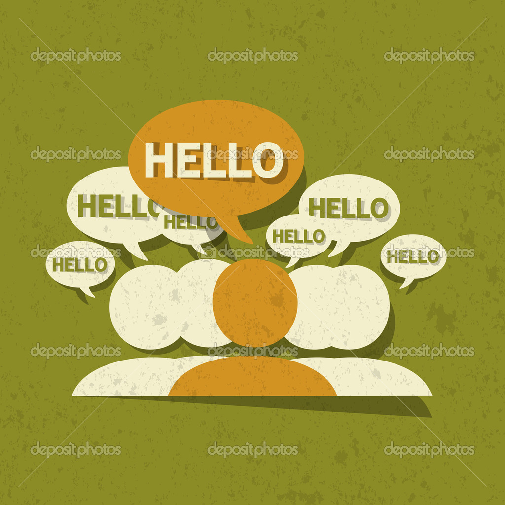 Hello Group with speech bubbles Stock Vector Image by ©burakowski #32772125