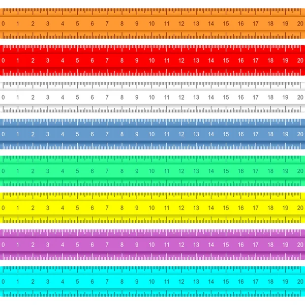 Vector set of rulers and measuring tape — Stock Vector © dmstudio #9061840