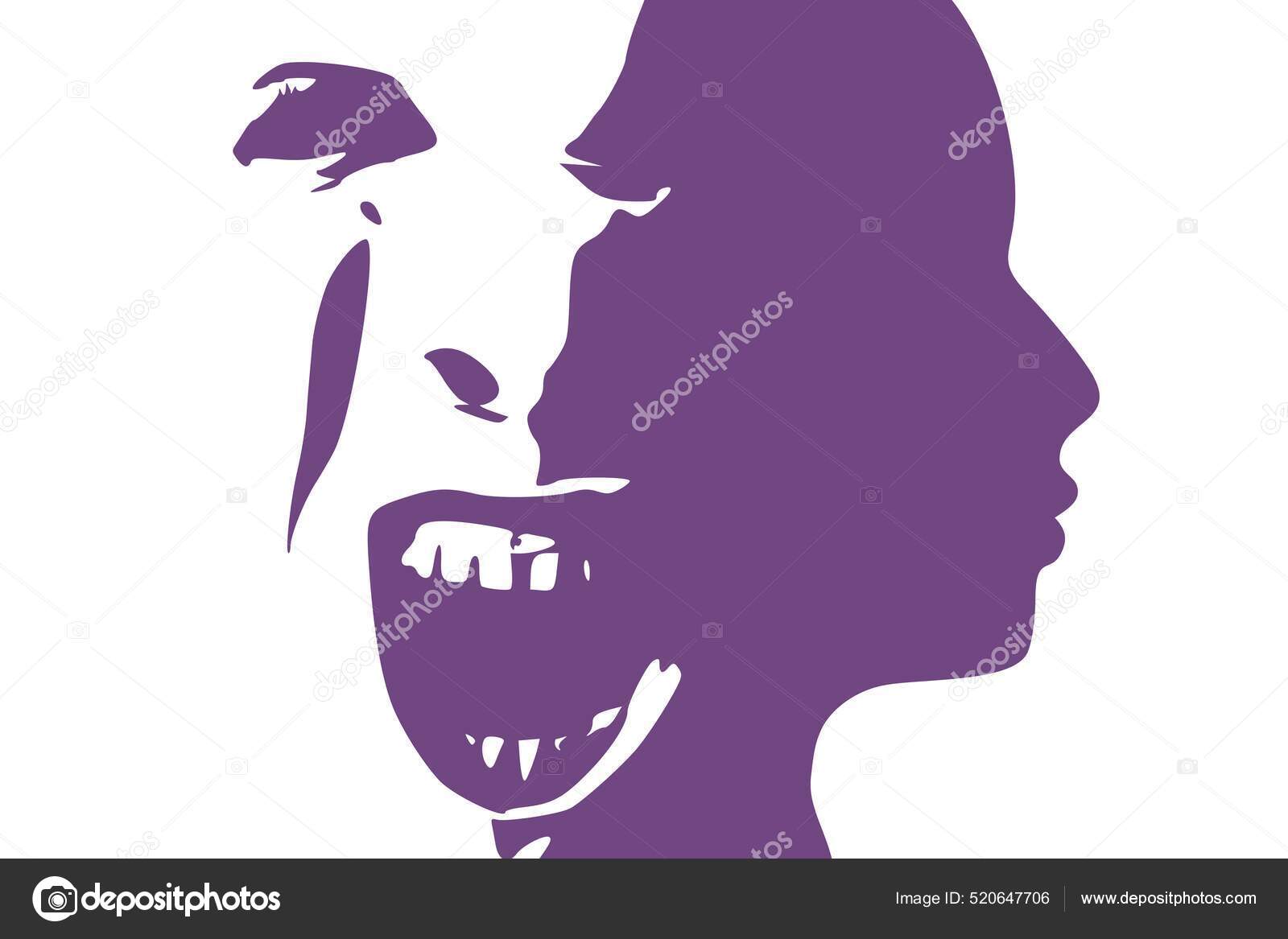 Screaming Face Silhouette