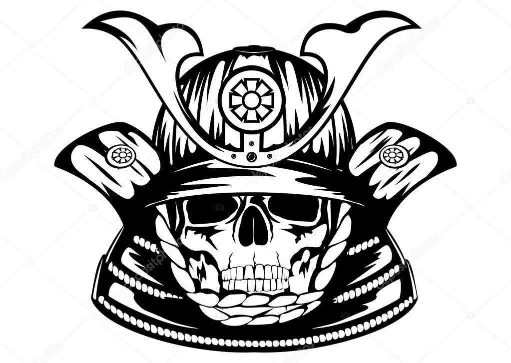 Skull in samurai helmet — Stock Vector © SS1001 #26447937
