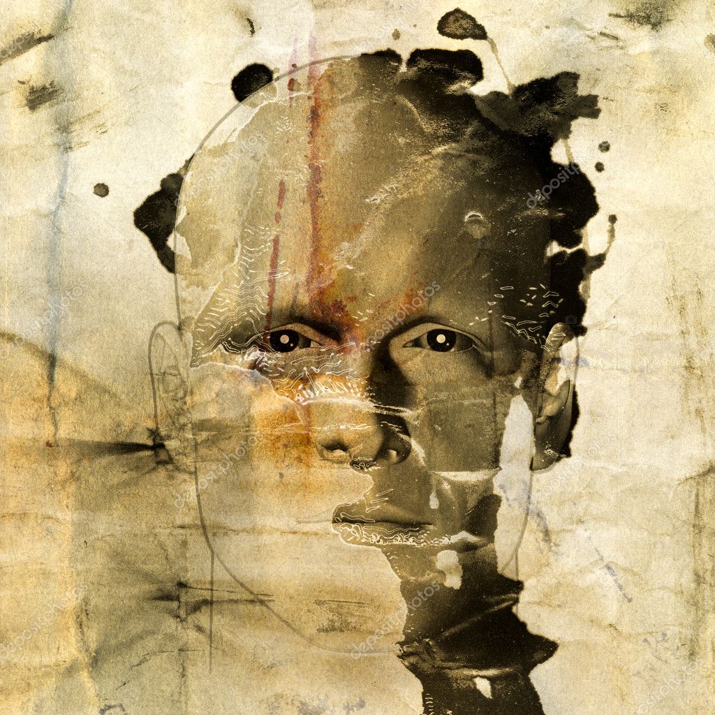 Rough sketch of man on grungy paper — Stock Photo © sirylok #14271213