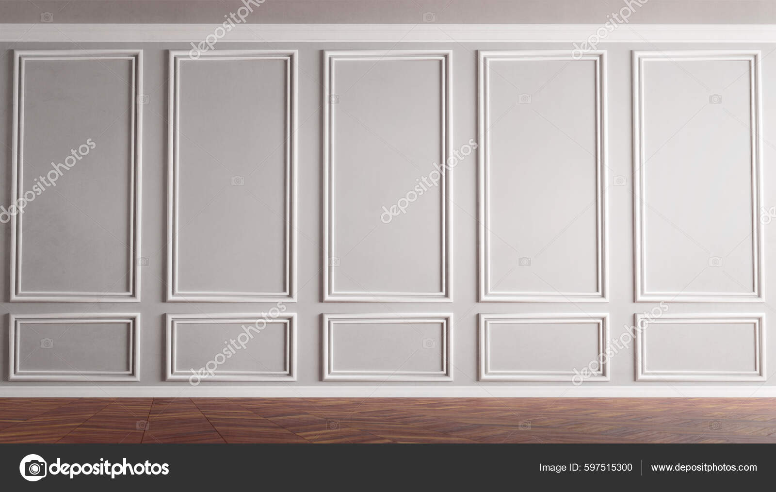 Classical Wall Molding Decoration Modern Empty Luxury Home Interior ...