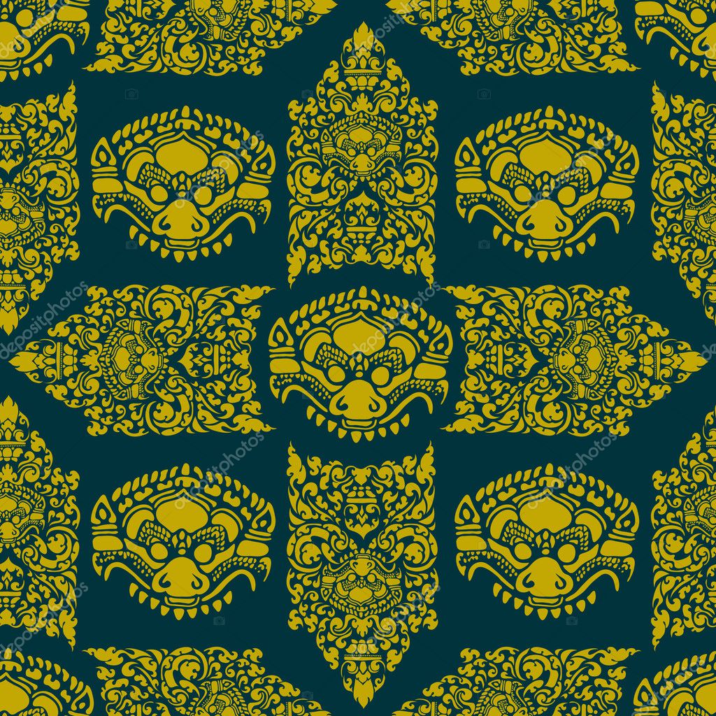 Cambodian floral pattern — Stock Vector © kynata #9513438