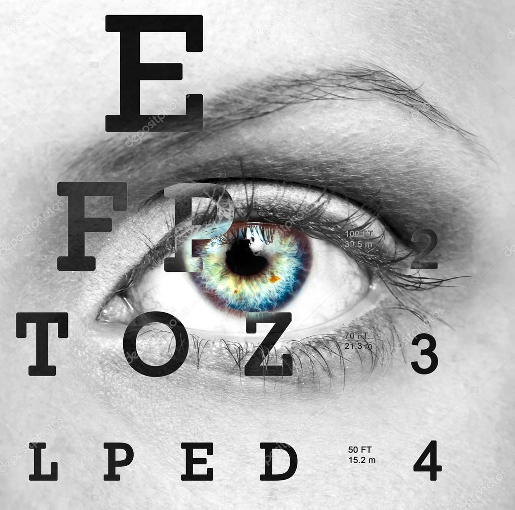 Eye with test vision chart — Stock Photo © vlad_star #15769289