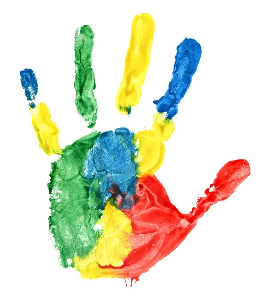 Close up of colored hand print on white ⬇ Stock Photo, Image by © vlad ...