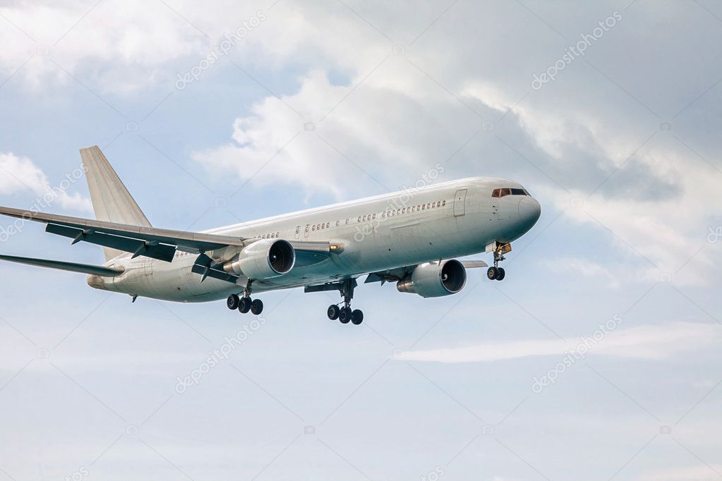 Air plane on sky background Stock Photo by ©deltaoff 37352483